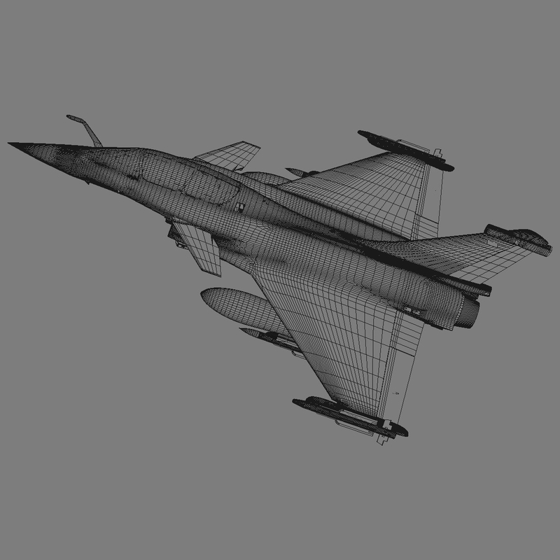 rafale french fighter aircraft 3d model
