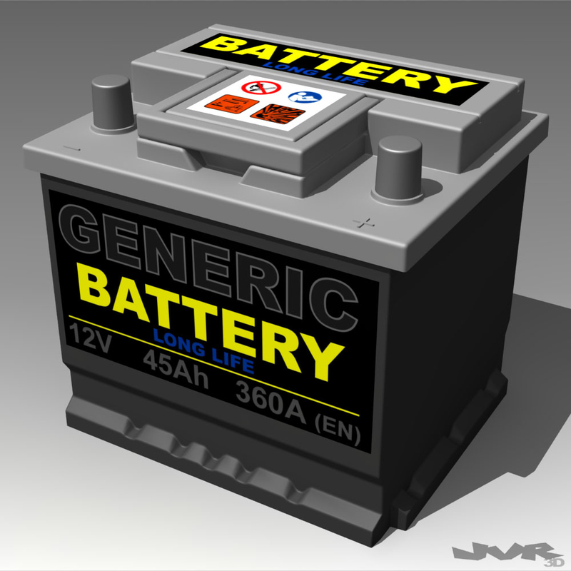 generic car battery interior 3d model