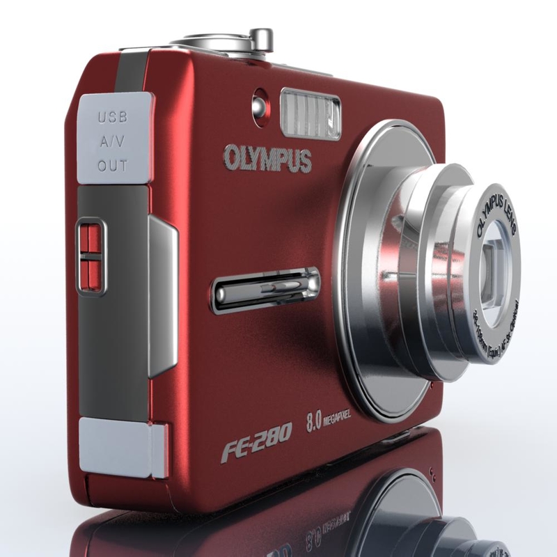 3dsmax olympus fe-280 camera