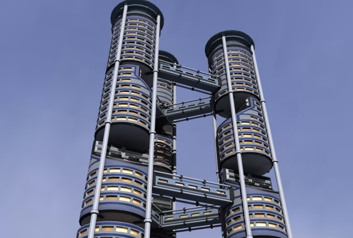 3ds max triple skyscraper