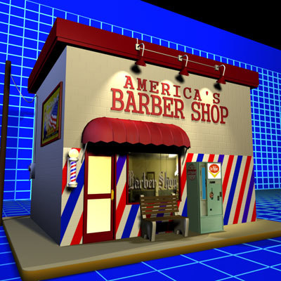 3d model barber shop 01