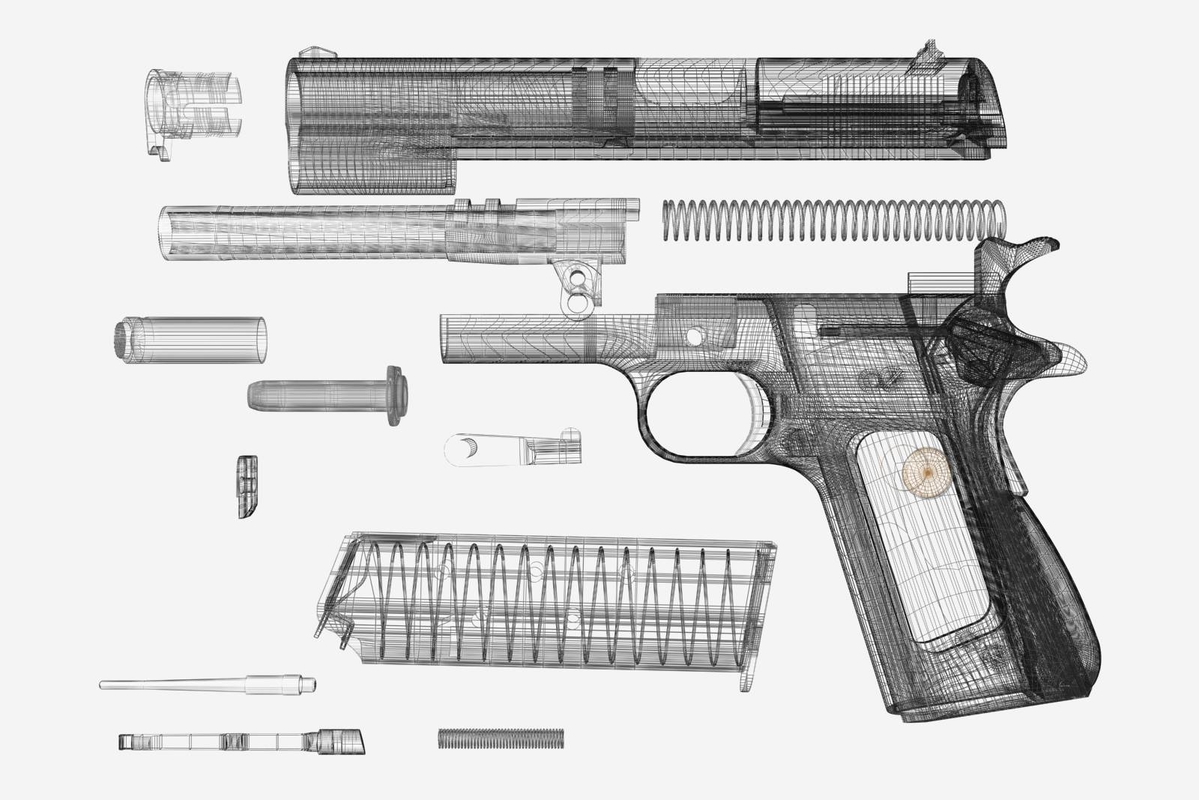 3d model automatic pistol colt 1911