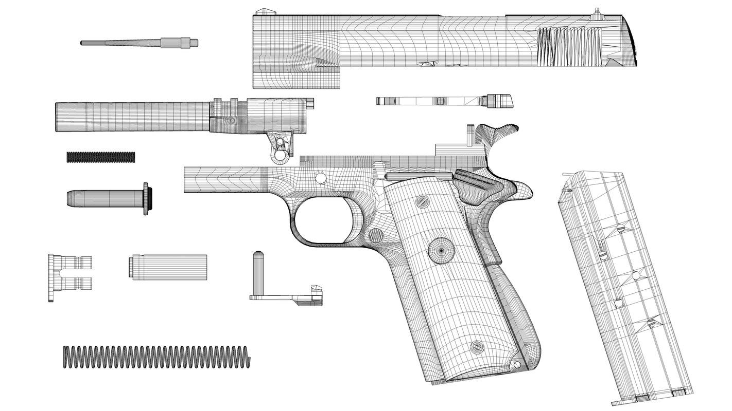 3d model automatic pistol colt 1911