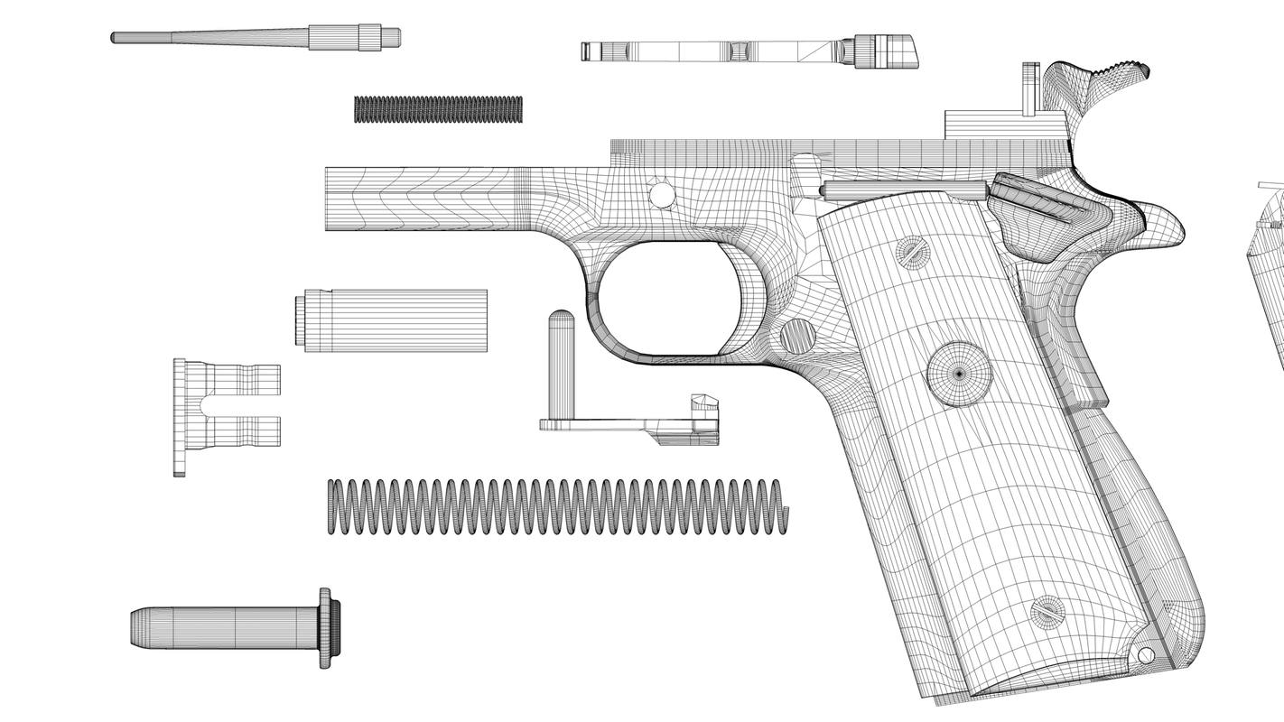3d model automatic pistol colt 1911