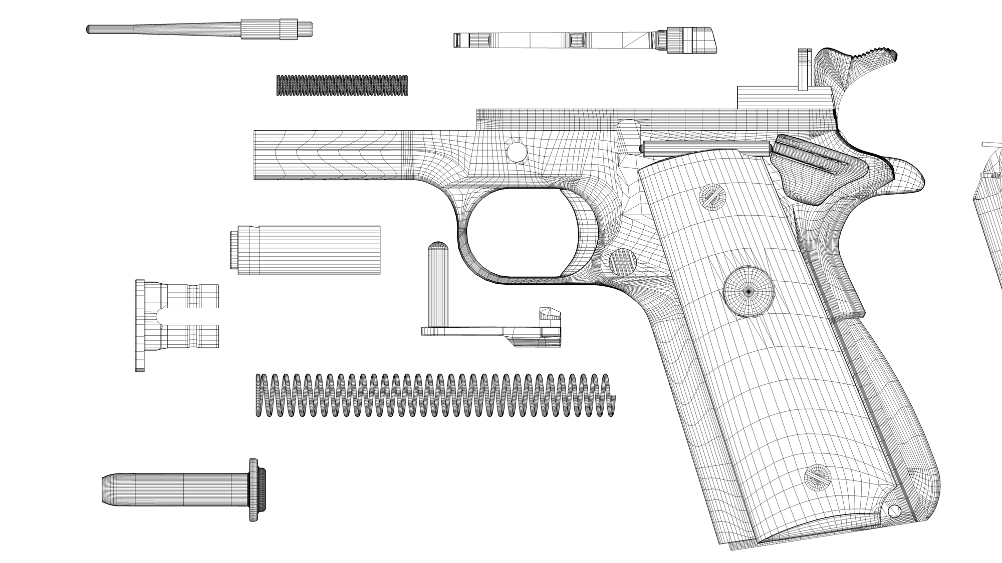 3d model automatic pistol colt 1911