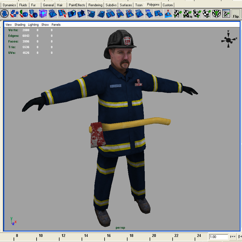 3d firefighter figure