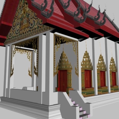 thai temple obj