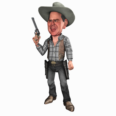 3d caricature george w bush model
