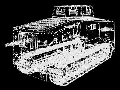 wwi german tank a7v 3d model