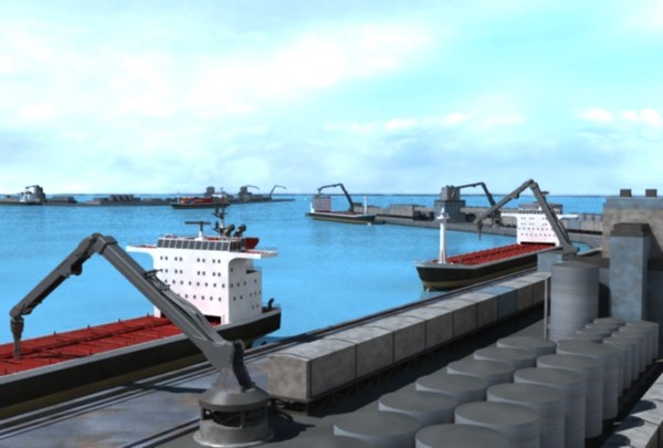 3d shipping port model