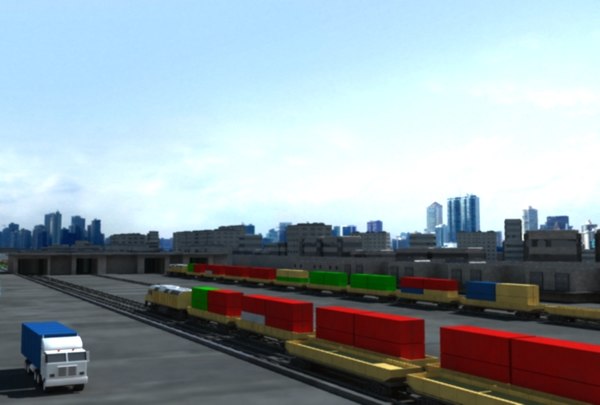 3d shipping port model