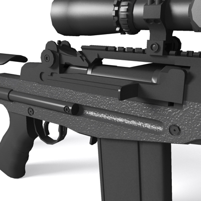 3d m14 sopmod rifle battle model