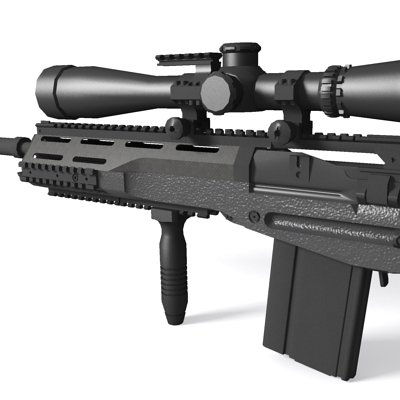 3d m14 sopmod rifle battle model