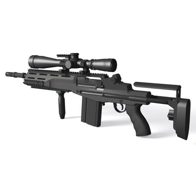 3d m14 sopmod rifle battle model