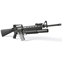 3dsmax m16a2 m203 rifle