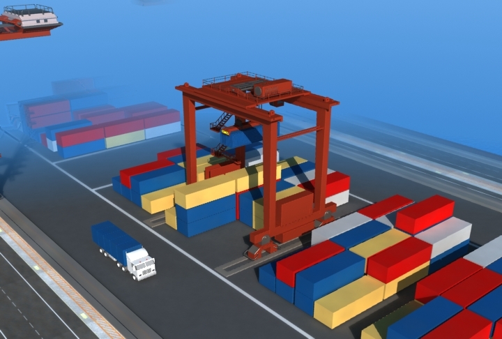 3d model rtg container crane