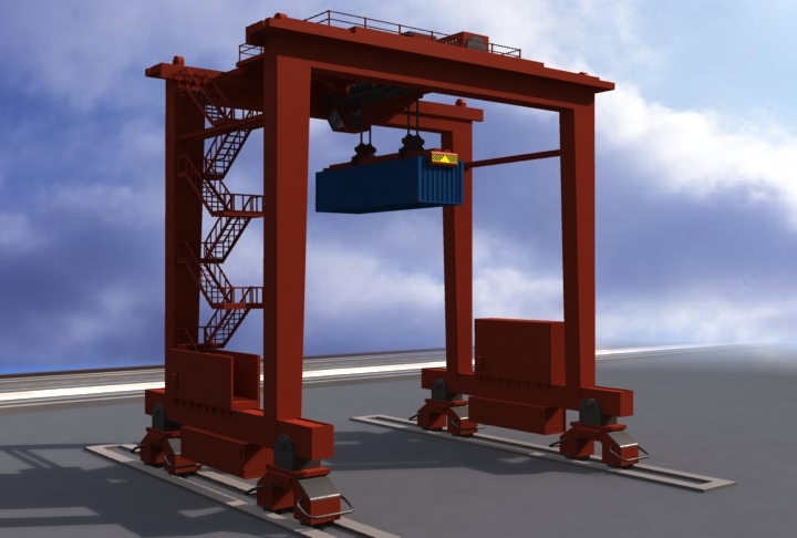 3d model rtg container crane