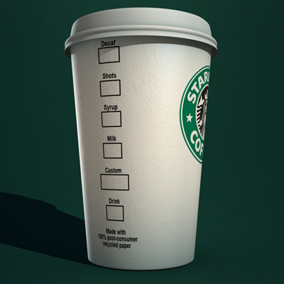 starbucks paper coffee cup dxf