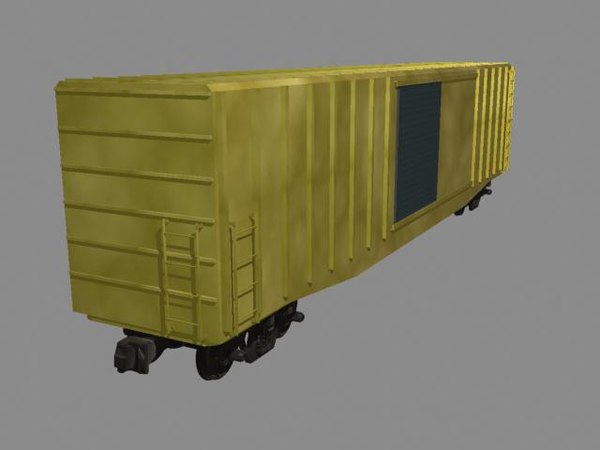 3d railroad boxcar freight model