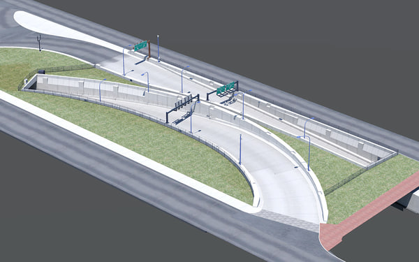 i-93 exit ramp boston 3d max