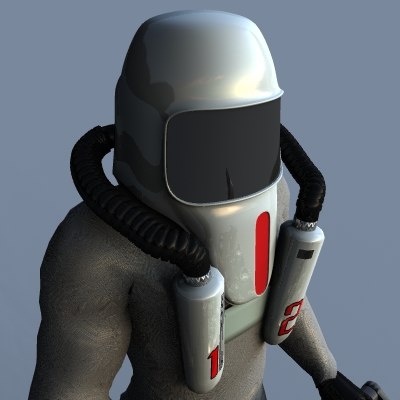 3d biohazard hazmat helmet poser model