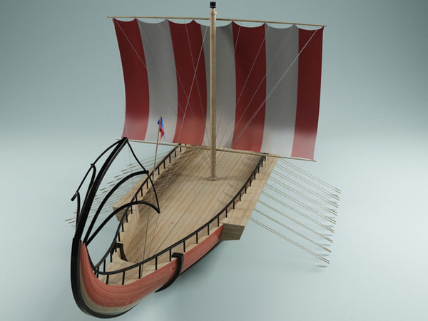 3dsmax roman galley modelled