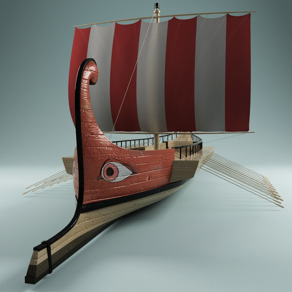 3dsmax roman galley modelled