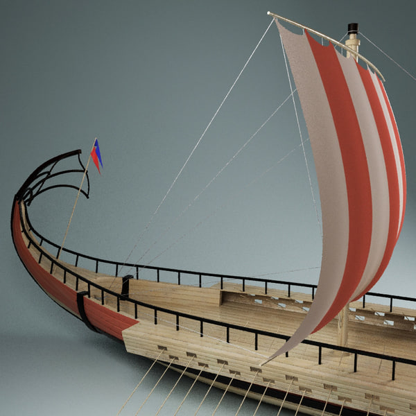 3dsmax roman galley modelled