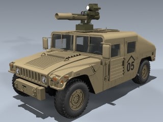 m1046 humvee tow 3d model