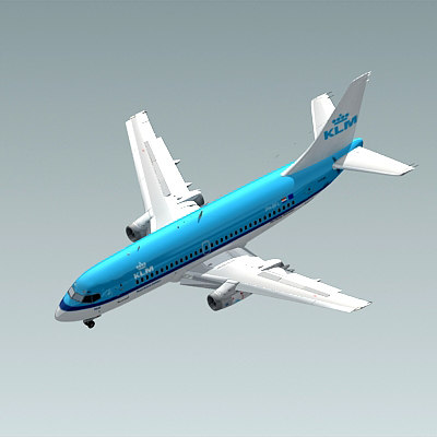 3d c4d 737-200 klm