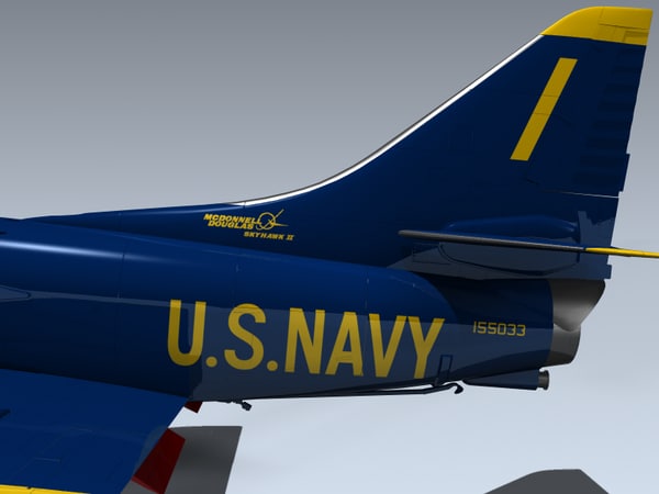 a-4f skyhawk blue angels 3d model