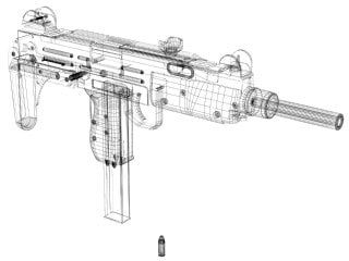 3d 3ds uzi 9mm smg
