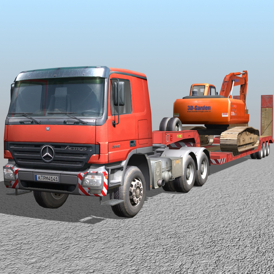 3d truck loader excavator truck-low