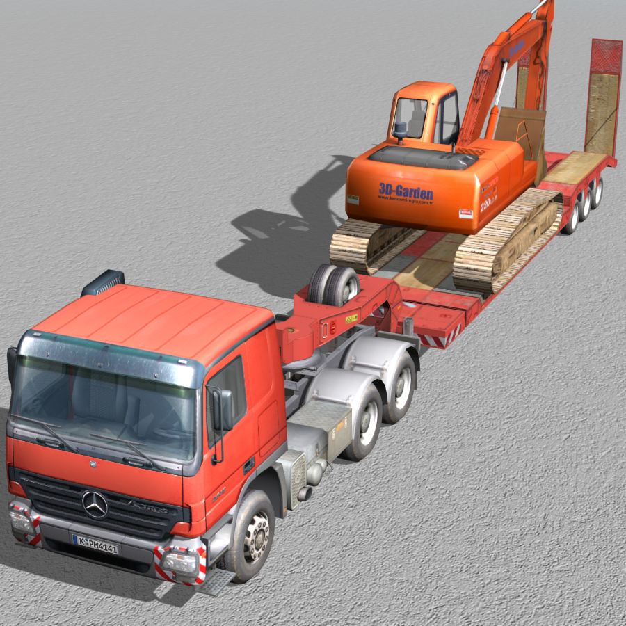 3d truck loader excavator truck-low