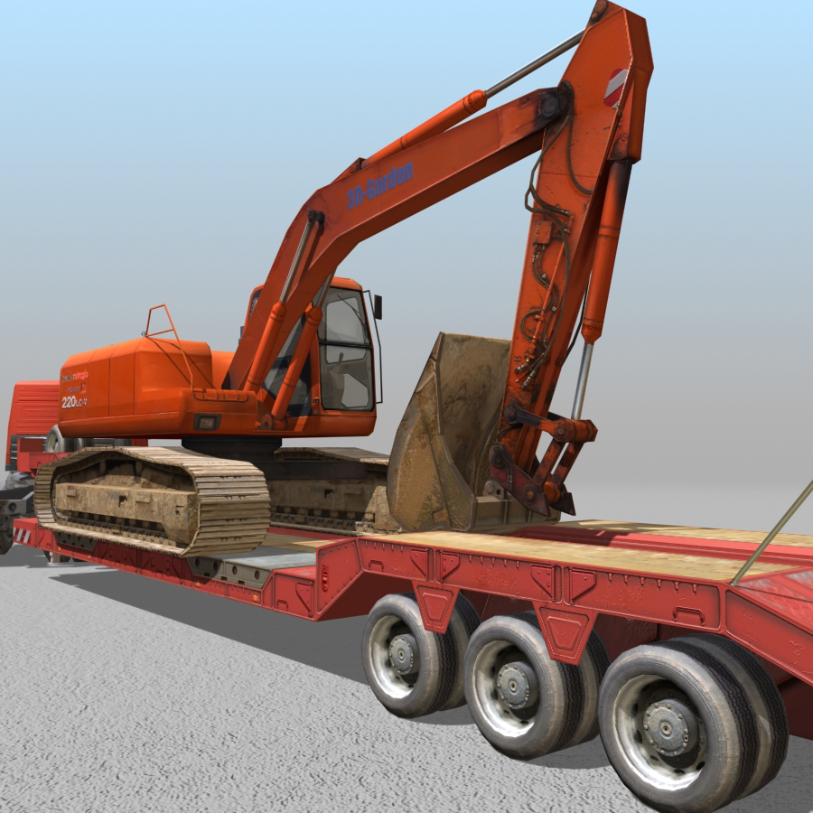 3d truck loader excavator truck-low