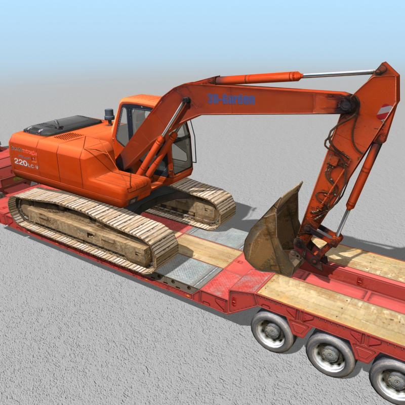 3d truck loader excavator truck-low