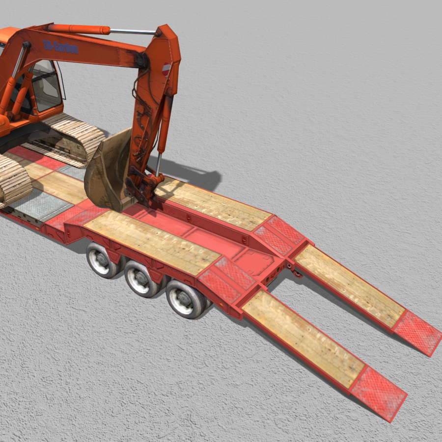 3d truck loader excavator truck-low