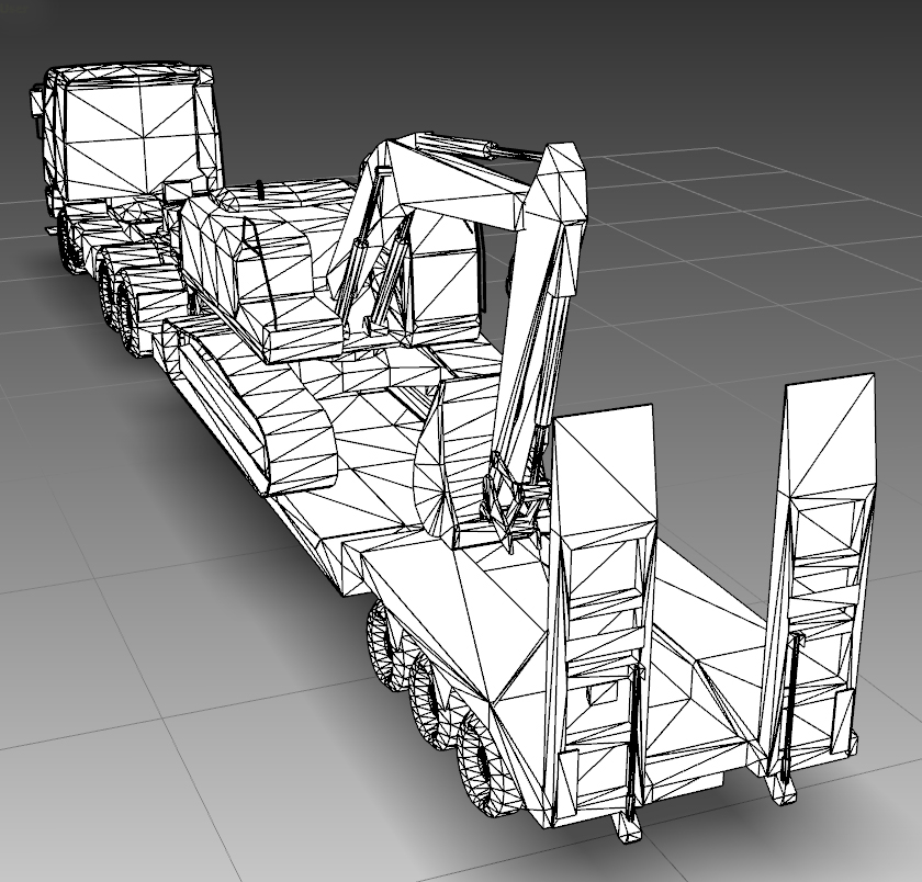 3d truck loader excavator truck-low
