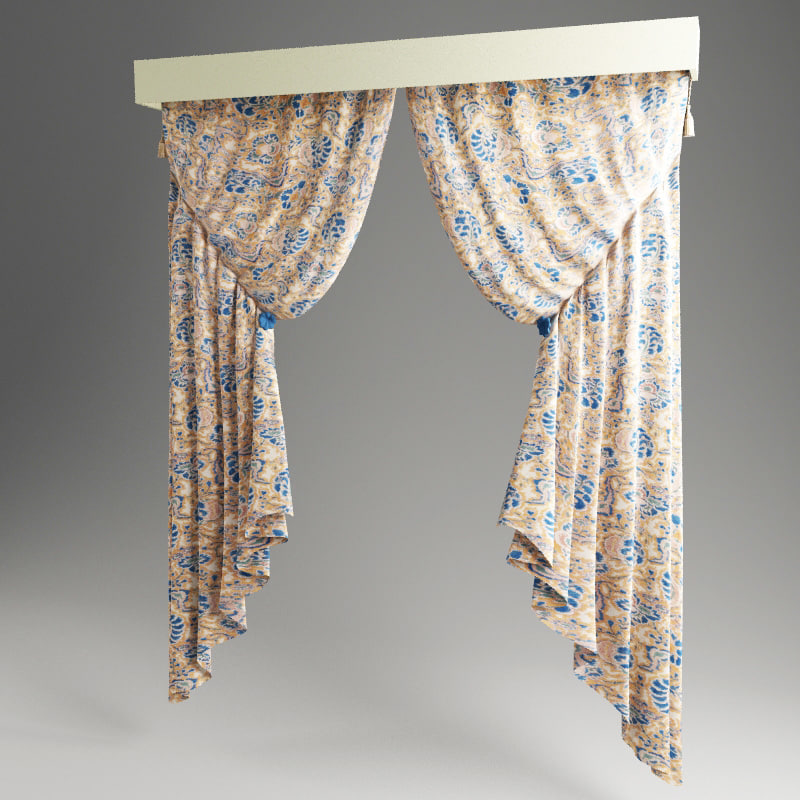 italian curtain 3d max