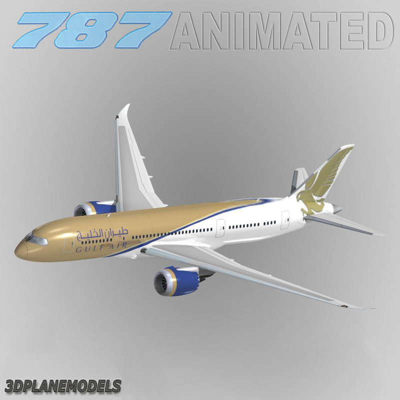 b787-8 gulf air 3d model