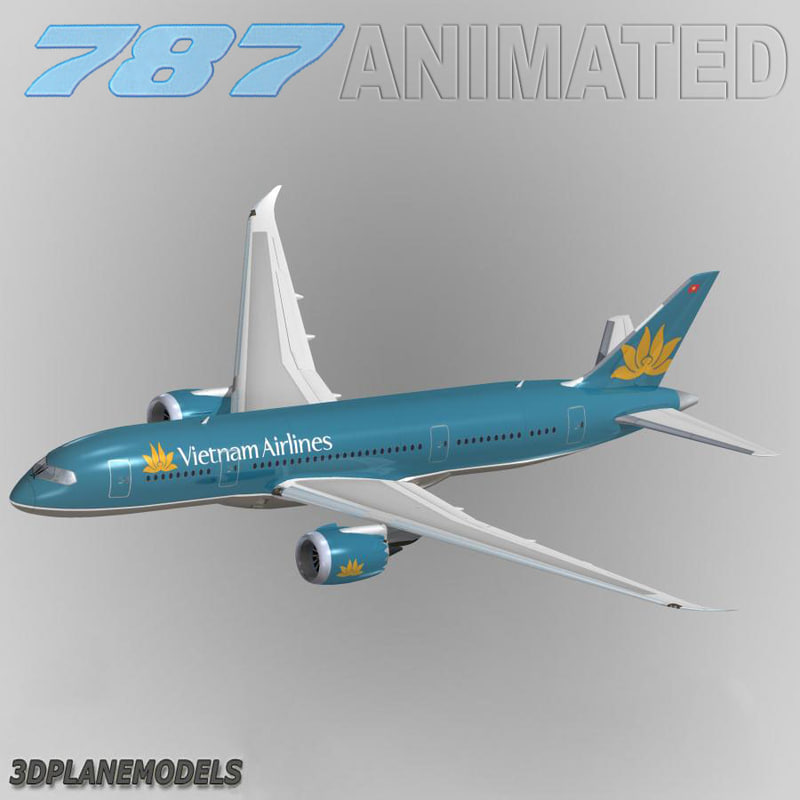 3d b787-8 vietnam airlines model