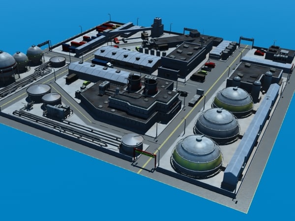 3d modern industrial complex city
