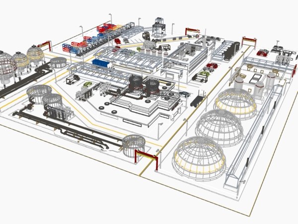 3d modern industrial complex city