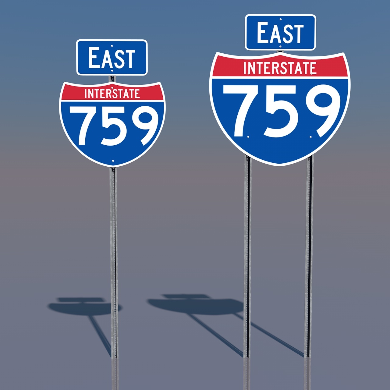 interstate 759 east highway sign 3d c4d