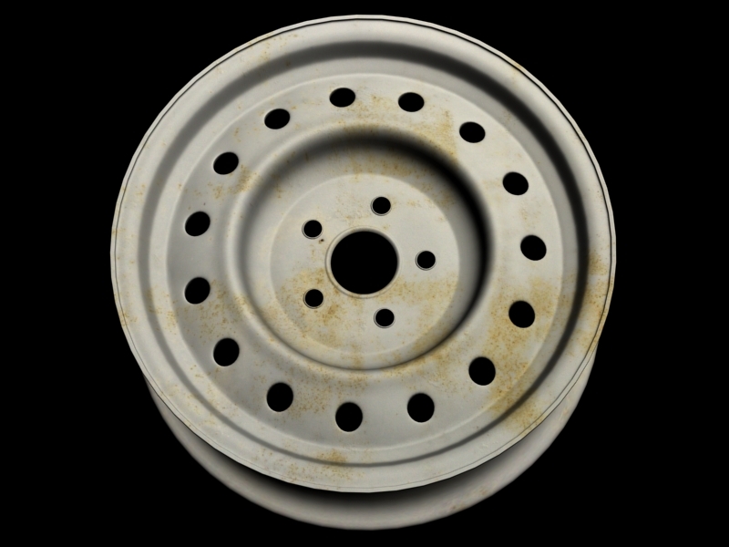 rusty steel rims set 3d model