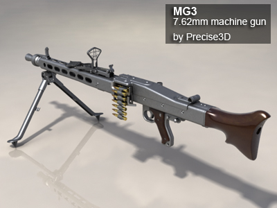 3d german mg3 machine gun model