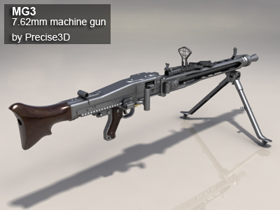 3d german mg3 machine gun model