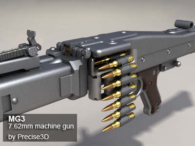 3d german mg3 machine gun model
