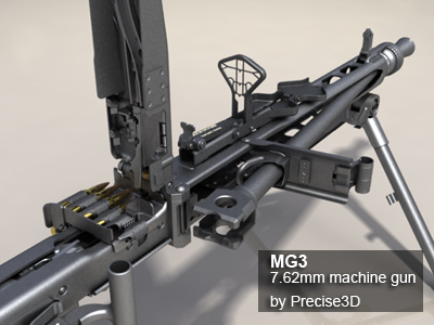 3d german mg3 machine gun model