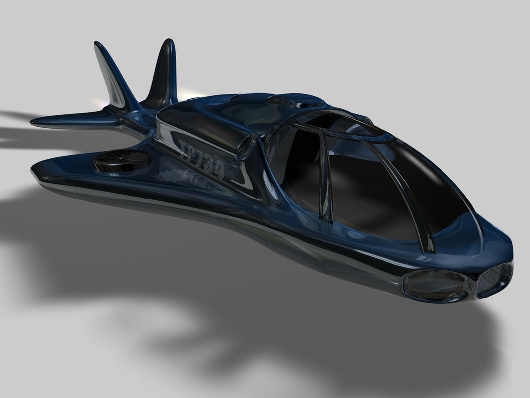 futuristic personal jet c4d